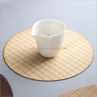 China Factory wholesale&custom Natural table dinner woven bamboo placemat, Hand weave round bamboo placemats& coaster for sale