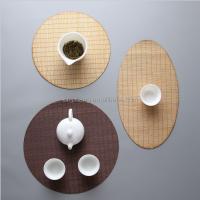China Factory wholesale&custom Natural table dinner woven bamboo placemat, Hand weave round bamboo placemats& coaster for sale
