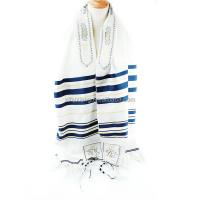 China Factory custom Custom Unisex Kosher Israel Muslim Jewish Talit Polyester Large Prayer Shawl With Bag, Prayer Desert Scarf for sale