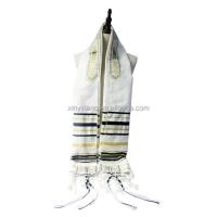 China Factory custom Custom Unisex Kosher Israel Muslim Jewish Talit Polyester Large Prayer Shawl With Bag, Prayer Desert Scarf for sale