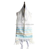 China Factory custom Custom Unisex Kosher Israel Muslim Jewish Talit Polyester Large Prayer Shawl With Bag, Prayer Desert Scarf for sale