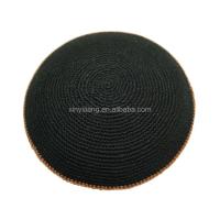 China Factory Custom Hand Knitted Yarmulke, Knitted Kippah Hat, Cotton string knitted kippot Jewish Yarmulke Kippah Kippot skull Caps for sale