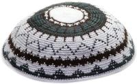 China Factory Custom Hand Made 100% Cotton Hand Knitted Kippah Hat, Crochet Yarmulke Hats, Hand Crocheted Multi-Color Mosaic Kippah for sale