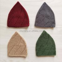 China Factory Custom Islamic Kufi Hat Womens Girls Knitted Hat Beanie Hats, Mens Guys Skull Cap Hand Knit Beanie Crochet Cap for sale