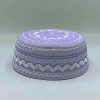 China Factory Wholesale Mens Embroidered Kufi Hat/Muslim Cap with Spirals and Mosque Dome Designs, Muslim Kufi Hat Topi for sale
