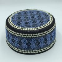 China Factory Wholesale Mens Embroidered Kufi Hat/Muslim Cap with Spirals and Mosque Dome Designs, Muslim Kufi Hat Topi for sale