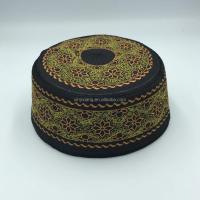 China Factory Wholesale Eid Namaz Kufi Men's Koofi Hand Embroidered Prayer Cap Pakistani Topi, Muslim Prayer Kufi Hat Prayer Headwear for sale