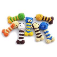 China Factory Wholesale Crocheted toy for cats small pets, Crochet Stuffed Animal With Bell Knit Pet Toy, Organic Pet Accessory for sale