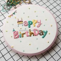 China Factory Wholesale Embroidery kit DIY kit Hand embroidery Circle of Happy Birthday, Charming DIY Embroidery Kits for Beginners for sale