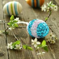China Factory Wholesale DIY Easter craft ideas using styrofoam eggs, Sequin Egg Ornament Craft Kit, DIY Christmas Ornaments for sale