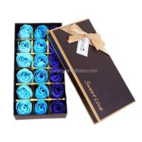 China Factory Promotion 12pcs Rose+1 pcs Plush Bear Soap Flower Boxes Romantic Valentine Day Gift Christmas, soap rose flower gift box for sale