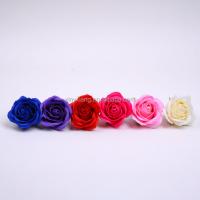 China Factory Wholesale Pretty Soap Rose Head Romantic Wedding Valentine's Day Gift Decoration Family Banquet Clip Artificial Flower for sale