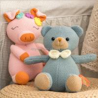 China Factory Wholesale Knitted Plush Bear Toy, Knitted Stuffed Toys, Organic Cotton Knitted Stuffed Animal Doll for sale