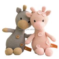 China Factory Wholesale Knit Fabric Elephant Stuffed Animal, 100% Cotton Knitted Plush Toy, Hand Knitted Stuffed Animal Plush Toys for sale