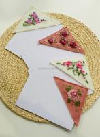 China Factory wholesale Personalized Hand Embroidered Corner Bookmark, Hand Stitched Corner Flowers Bookmark Cute Flower Book Mark for sale