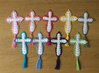 China Factory Wholesale Crocheted Cross Bookmarks, Cross Bookmarks In Thread Crochet,Religious gifts,Hand knitted cartoon bookmark for sale