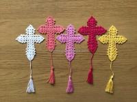 China Factory Wholesale Crocheted Cross Bookmarks, Cross Bookmarks In Thread Crochet,Religious gifts,Hand knitted cartoon bookmark for sale