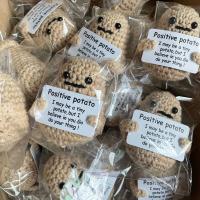 China Factory Custom Cute Funny Knitted Potato Doll Funny Positive Potato Crochet Toy Table Ornaments/Knitted Cute Potato Decoration for sale