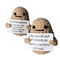 China Factory Custom Funny Crochet Positive Potato, Funny Knitted Potato Doll, Cute Wool Knitting Doll With Positive Card for sale