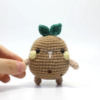 China Factory Custom Funny Gift Crochet Poo Plushy Desk Decor-Tiny Knitted Decoration With Positive Words-Positive Potato Doll Pendant for sale