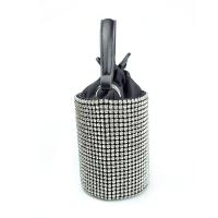China Factory Wholesale Crystal Bucket Mobile Bag, Crystal Bucket Bag with Crossbody Strap, mini crystal-embellished leather handbags for sale