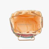 China Factory Wholesale Mutilcolor Crystal Evening Bag Rhinestone Rhinestone Inlaid Flash Bucket Clutch Drawstring Bucket Shoulder Bag for sale