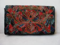 China Factory Custom Beaded Clutch Bag, Vintage Multi-Color Beaded Purse Handbag Clutch, Womne Vintage Embroidery Evening Bead Clutch for sale