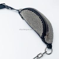 China Factory Wholesale Womens Rhinestone Studded Fanny Waist Pack, Rhinestone-embellished Mini Fanny Saddle Bag for sale