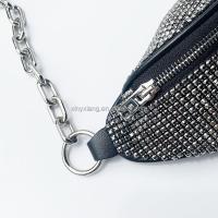 China Factory Wholesale Womens Rhinestone Studded Fanny Waist Pack, Rhinestone-embellished Mini Fanny Saddle Bag for sale