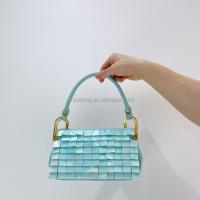 China Factory Wholesale PU clutch bag decor with seashell, ladies retro armpit square bag armpit handbag handbags for sale