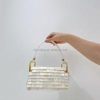 China Factory Wholesale PU clutch bag decor with seashell, ladies retro armpit square bag armpit handbag handbags for sale