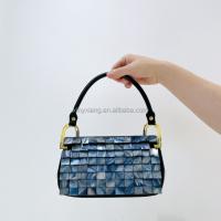 China Factory Wholesale PU clutch bag decor with seashell, ladies retro armpit square bag armpit handbag handbags for sale