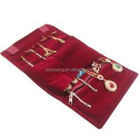 China Factory Wholesale velvet jewelry roll, The Container Store Velvet Jewelry Rolls, Ring Necklaces Pendants Organizer Storage Bags for sale
