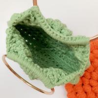 China Factory Custom hand crochet circle bag, Knitted Tote Bag Crocheted Women's Handbag, Round Handle Cotton Crochet Summer Handbag for sale