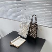 China Factory Wholesale Handmade wooden Bead Bag with lining, Vintage BOHO wooden bead beaded purse shoulder bag for sale