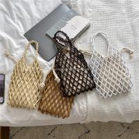 China Factory Wholesale Handmade wooden Bead Bag with lining, Vintage BOHO wooden bead beaded purse shoulder bag for sale