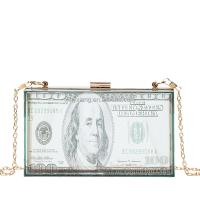 China Factory Wholesale Hearty Trendy Hundred Dollar Bill Box Clutch Handbag Shoulder Bag Crossbody Bag Rhinestone Handbag for sale