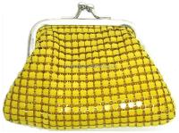 China Factory Custom Metal Mesh Coin Purse Kiss Lock Clasp Buckle Coin Purse, Small Buckle Coin Purse Aluminum Metal Mesh Pouch for sale