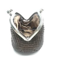 China Factory Custom Vintage Metal Mesh Coin Purse Kiss Lock Clasp Buckle Coin Purse, Buckle Coin Purse Aluminum Metal Mesh Pouch for sale