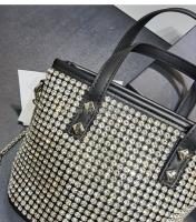 China Factory Wholesale Rhinestone Bling Covered and Stud Belted Hobo Handbag, Rhinestone Handbag Bling Purse Sparkles Crystals for sale
