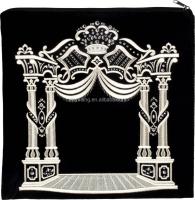 China Factory Custom 3D Crystal crown canopy tefillin bag, Embroidered Velvet Tallit Bag, Faux leather tallit bag Judaica for sale