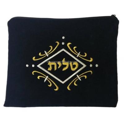 China Factory Custom 3D Crystal crown canopy tefillin bag, Embroidered Velvet Tallit Bag, Faux leather tallit bag Jewish gifts Judaica for sale