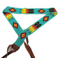 China Factory Custom Beaded Stretch Belt, vintage beaded stretch belt with teak wood buckle, Rainbow Handmade Beaded Stretchy Belt for sale