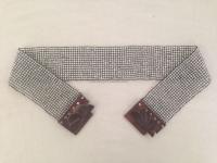 China Factory Custom Beaded Stretch Belt, vintage beaded stretch belt with teak wood buckle, Rainbow Handmade Beaded Stretchy Belt for sale