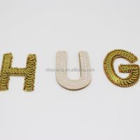 China Factory Wholesale Letter Sequin & Glass Bead Applique, Sequins Letter Number Appliques, Fashion Appliques & Trims for sale