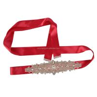 China Factory Wholesale Gorgeous Crystal Waist Belt Wedding Dress Belt Bride Bridesmaid Applique Sash,Bridal Sparkly Beaded Satin Belt for sale