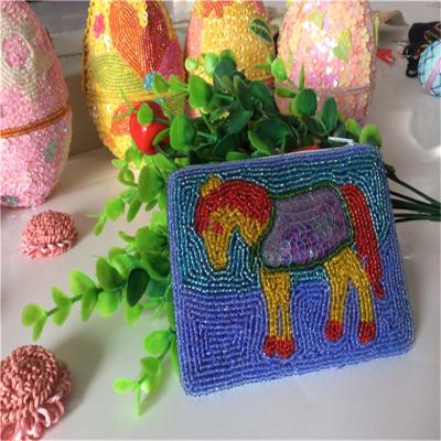 China Factory direct sales of new fashion bead embroidered wallet card bag passport cover beaded purse   handbag  card bag08 for sale