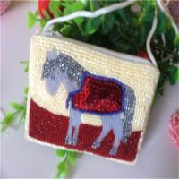 China Factory direct sales of new fashion bead embroidered wallet card bag passport cover beaded purse   handbag  card bag14 for sale