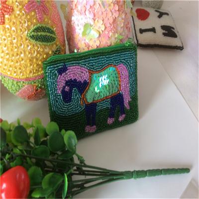 China Factory direct sales of new fashion bead embroidered wallet card bag passport cover beaded purse   handbag  card bag22 for sale