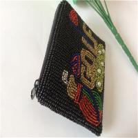 China Factory direct sales of new fashion bead embroidered wallet card bag passport cover beaded purse   handbag  card bag34 for sale